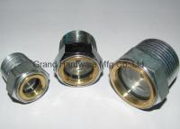 China 1-1/4 NPT Male Thread Steel Oil Sight Glass Hexagon Head Nickel Plated Natural Glass for sale
