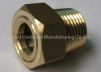 China 1-1/4 NPT Male Thread Steel Oil Sight Glass Hexagon Head Nickel Plated Natural Glass for sale