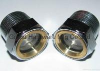 China 1-1/4 NPT Male Thread Steel Oil Sight Glass Hexagon Head Nickel Plated Natural Glass for sale