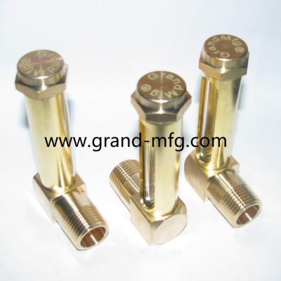 China Brass Oil Level Gauge Indicator BSP1/2 Inch with Level Marks for Hydraulic Reservoir 50mm to 500mm for sale