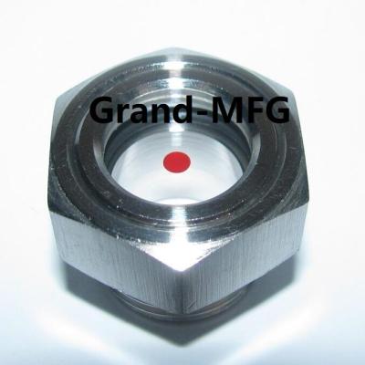 China Stainless Steel 304 Oil Sight Glass NPT 3/8 1/2 Inch Thread Oil Level Sight Port Without Reflector for sale