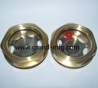 China Brass Oil Level Sight Glass M22x1.5 Metric Thread 5-10 Bar Tempered Glass Industrial for sale
