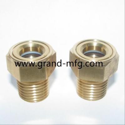 China Brass Liquid Level Sight Glass Indicator 3/8 NPT Male Pipe Thread for Pumps 5-10 Bar for sale