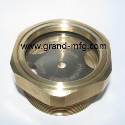 China 1 1/4 Inch Male NPT Brass Oil Level Indicator Sight Glass Borosilicate Glass 5-10 Bar for sale