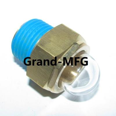 China 1/2 Inch NPT Brass Oil Level Sight Glass Gauge 5-10 Bar for Pumps and Gearboxes for sale