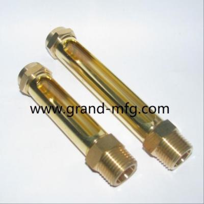 China Brass Oil Level Gauge Indicator NPT1/4 Inch with Level Marks for Hydraulic Reservoir 50-500mm for sale