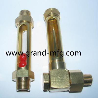 China NPT 3/8 Inch Straight Brass Oil Level Gauge Indicator with Level Marks for Thin-Wall Containers for sale