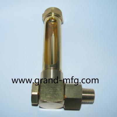 China NPT 1/2 Inch Brass Oil Level Gauge Indicator with Level Marks for Thin-Wall Containers 50-500mm for sale