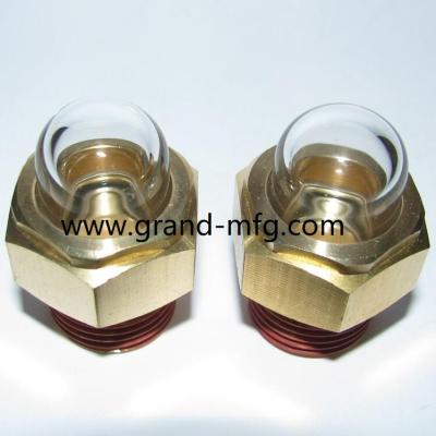 China Brass Oil Sight Glass 1/2 to 1 Inch NPT Thread Heavy Duty 3 Bull Eye Dome Sight Glass 5-10 Bar for sale