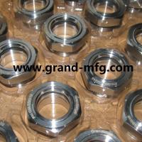 China SS304 Male Thread NPT 2 Inch Sight Glass Oil Gauge with Locking Nut 220C 12MPa for sale