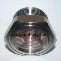 China SS304 Male Thread NPT 2 Inch Sight Glass Oil Gauge with Locking Nut 220C 12MPa for sale