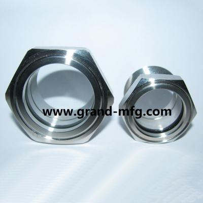 China SS304 Oil Sight Glass Level Monitor BSP G1 Inch with Locking Nut 5-120 Bar for sale