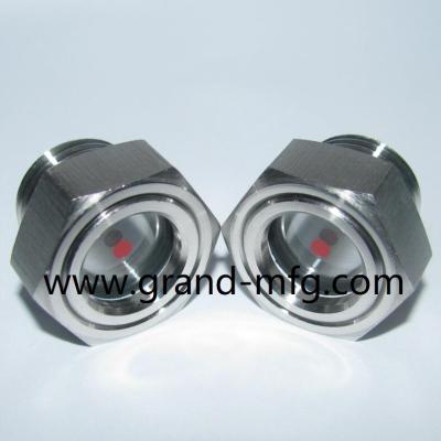 China High Pressure 1500PSI Sight Flow Glass Window Oil Gauge 1 1/4 NPT Stainless Steel 304 for sale