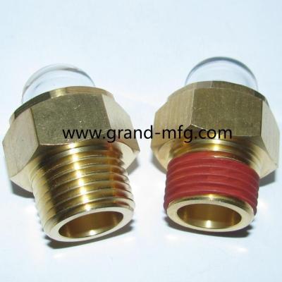 China Brass Oil Sight Glass NPT 1/2 3/4 Custom Sizes Available 5-10 Bar Industrial for sale