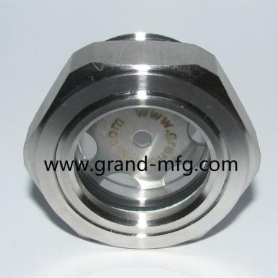 China Stainless Steel Threaded Sight Glass M42x1.5 Fluid Flow Gauge 304 316 12MPa for sale