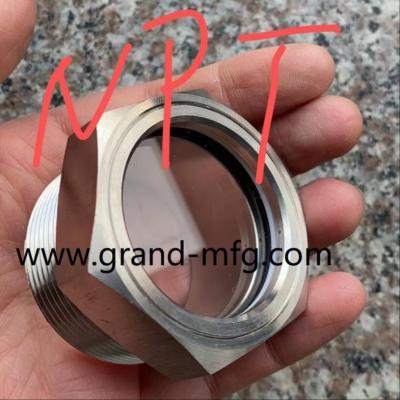 China Stainless Steel 304 Threaded Sight Glass M22x1.5 Oil Flow Gauge 5-120 Bar for sale