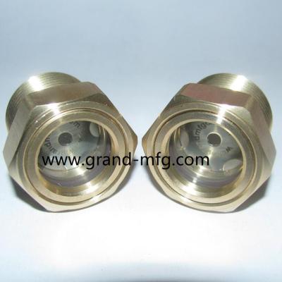 China Brass Oil Sight Glass 1/2 NPT Male Thread for Pump Gearboxes Compressor Power Transmission 5-10 Bar for sale