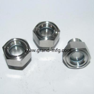 China SS304 Stainless Steel Oil Sight Glass NPT 1/4 1500PSI Borosilicate Window for sale