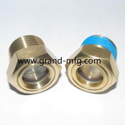 China 1/2 NPT Clear Domed Oil Sight Glass Hex Screw-In Level Gauge Aluminum 6061 5-10 Bar for sale