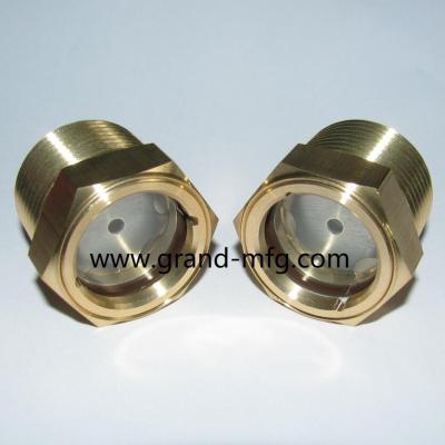 China NPT 1/2 3/4 1 Inch Male Thread Hydraulic Oil Sight Glass Aluminum Brass Custom Oil Level Gauge for sale