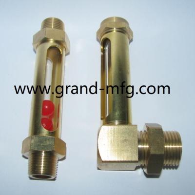 China Brass Oil Level Sight Gauge G3/4 BSP Thread 80-600mm Center Distance for Hydraulic Reservoir for sale