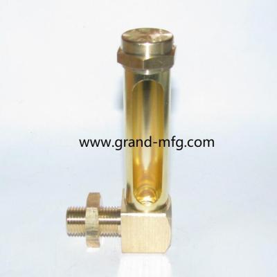 China Brass Oil Level Sight Gauge Indicator 1/2 inch BSP Thread 80mm to 600mm Distance for sale