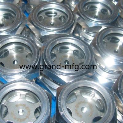 China Aluminum Oil Level Sight Glass M42x1.5 Thread 5-10 Bar for Blower Lubrication System for sale