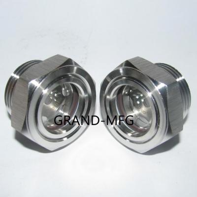 China Stainless Steel 304 Oil Sight Glass 1/2 to 2 Inch NPT BSP Thread Fluid Level Indicator for sale