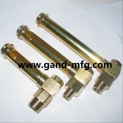 China Brass Oil Level Sight Gauge G1/2 BSP Thread 80-600mm Distance for Hydraulic Reservoir for sale