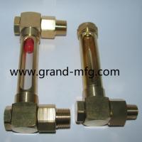 China Brass Oil Level Gauge with Glass Tube M10x1 to G1/2 Threads 80mm to 600mm Bolt Distance for sale