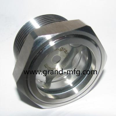 China SS304 Stainless Steel Oil Sight Glass 1 1/2 NPT Thread 5-10 Bar Level Gauge for sale