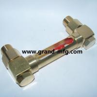 China Brass Oil Level Sight Gauge Indicator NPT 1/2 80mm to 600mm Distance Real Glass Tube for sale
