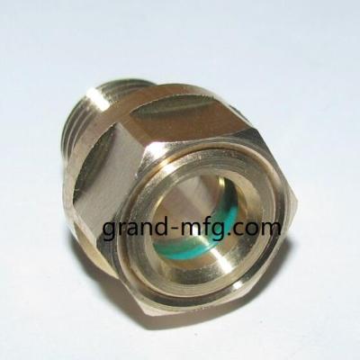 China Brass Oil Sight Glass Plug BSP 3/8 Inch Male Thread Tempered Glass 5 Bar for sale