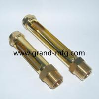 China Brass Oil Level Gauge with Quartz Glass Tube NPT BSP Thread 1/8 to 1 Inch 80-600mm Bolt Distance for sale