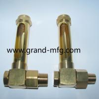 China Brass Oil Level Gauge with Quartz Glass Tube NPT BSP Thread 1/8 to 1 Inch 80-600mm Bolt Distance for sale