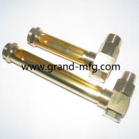 China Brass Oil Level Gauge with Quartz Glass Tube NPT BSP Thread 1/8 to 1 Inch 80-600mm Bolt Distance for sale