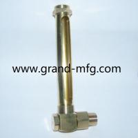 China Brass Oil Level Gauge with Real Glass Tube NPT BSP Thread 1/4 to 1 Inch 80-600mm Bolt Distance for sale