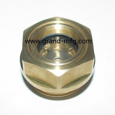 China Brass Oil Level Sight Glass M16 M18 M26 M27x1.5 Metric Thread with SS304 Reflector for sale