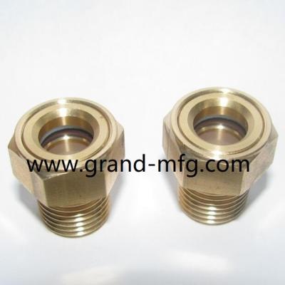 China Brass Oil Sight Glass NPT 1/4 Inch with FKM O-Ring for Forklift Radiator 5-10 Bar for sale
