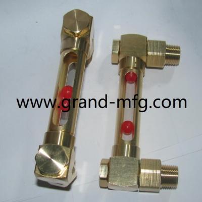 China Brass Oil Level Sight Gauge NPT 1/2 Inch 80mm to 600mm Distance Glass Tube Indicator for sale