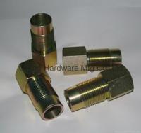 China Precision CNC Machined Steel Fittings Zinc Plated NPT BSP Metric Thread SAE Hexagon for sale