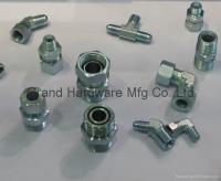 China Precision CNC Machined Steel Fittings Zinc Plated NPT BSP Metric Thread SAE Hexagon for sale