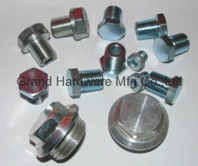China Zinc Plated Steel Hydraulic Oil Drain Plugs DIN SAE ISO Metric BSP Thread Sizes for sale