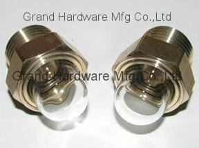 China Brass HPb57-3 Domed Sight Glass 1/2 NPT BSP Metric Thread Industrial Window for sale
