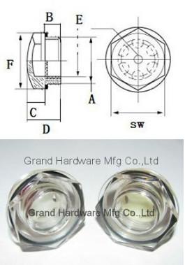 China Metric thread PPC's low-cost oil level sight windows for visual inspection of flow liquids for sale