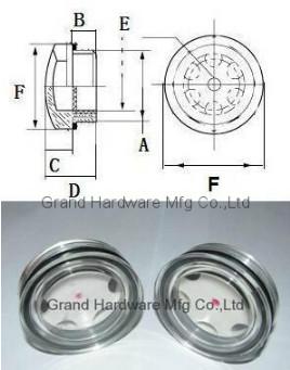 China Plastic Oil Level Sight Glass 1/2 Inch BSP G Thread PMMA NBR -30C to 70C 1-5 Bar for sale