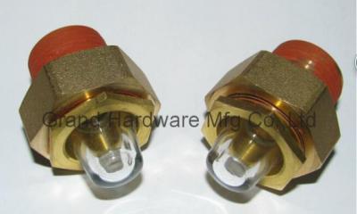 China Brass Oil Level Sight Gauge 1/2 Inch Male NPT Pipe Thread with Pyrex Glass for Trucks for sale