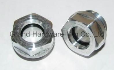 China BSP G 3/4 Hexagon Head Aluminum Oil Level Sight Glass with Natural Glass Window for sale
