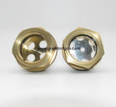 China Brass Oil Level Sight Glass M33x1.5 Male Metric Thread with SS Reflector for sale