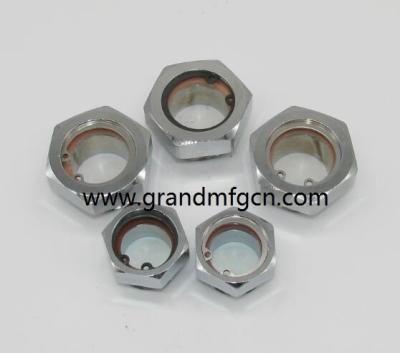 China Brass Sight Glass M18 M20 M22 M24 M27 Nickel Plated Metric Thread Peep Hole for Pumps Gearboxes for sale